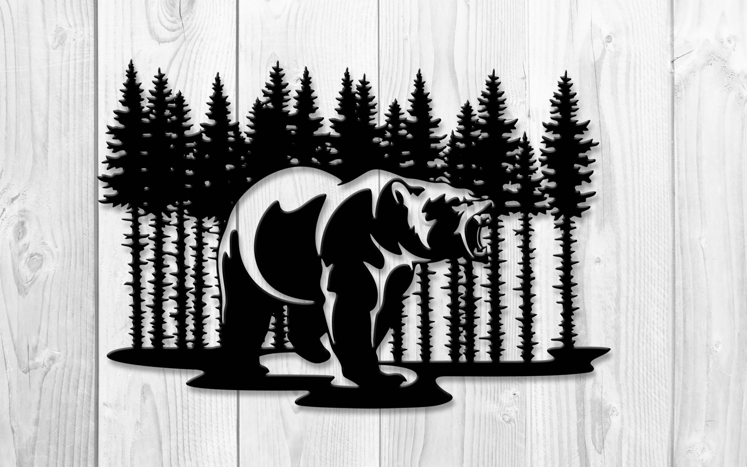 Bear Metal Wall Art Bear Metal Art Wall Decor Metal Wall - Etsy