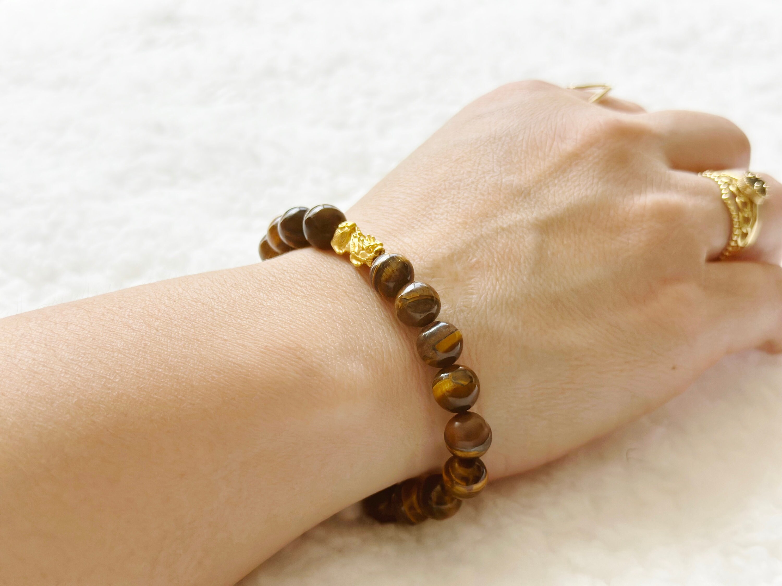 Lucky 18K Gold Tiger's Eye PIXIU Bracelet (PIYAO) - Etsy