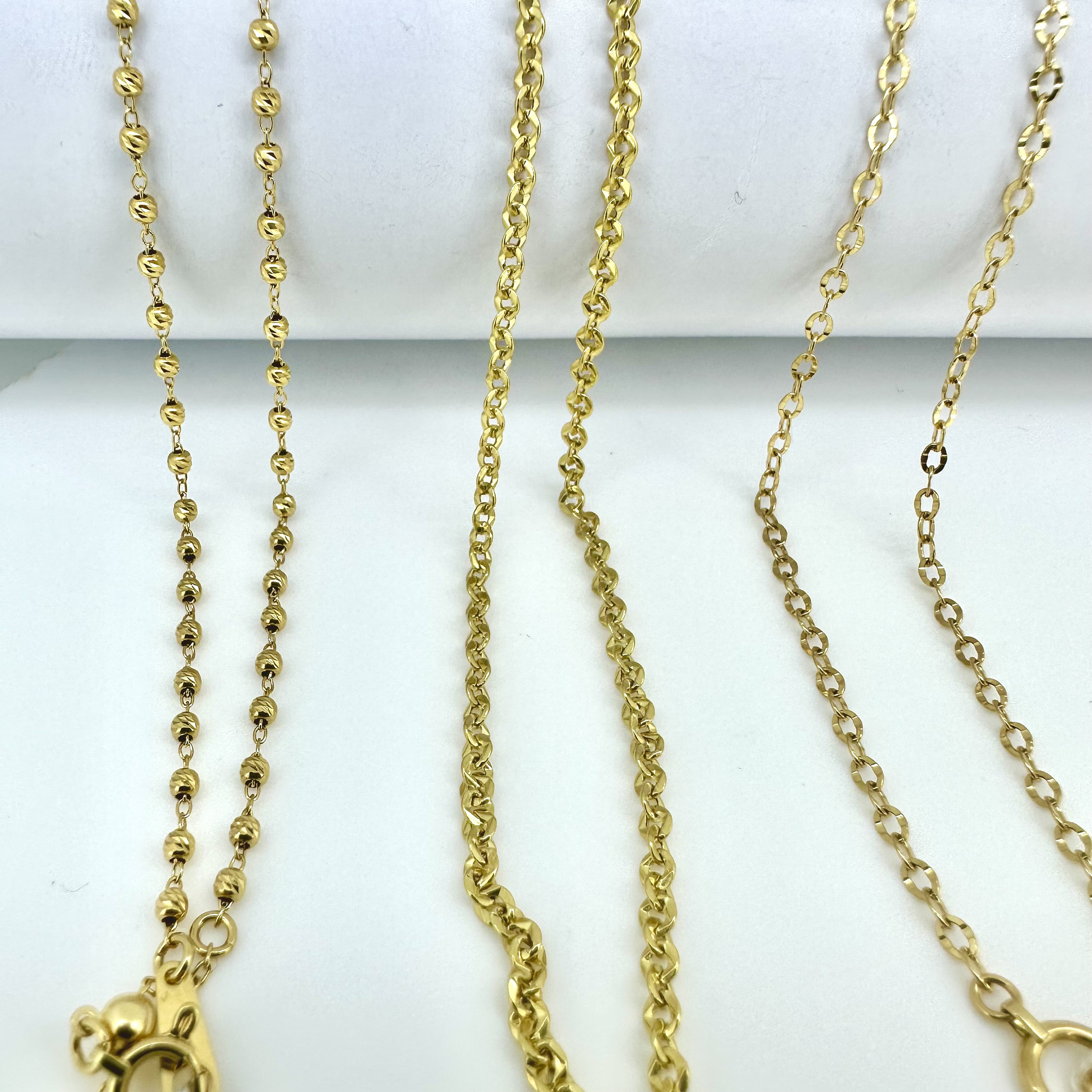 18K Gold Japan Necklace Chains (ball/rolo/anchor) - Etsy