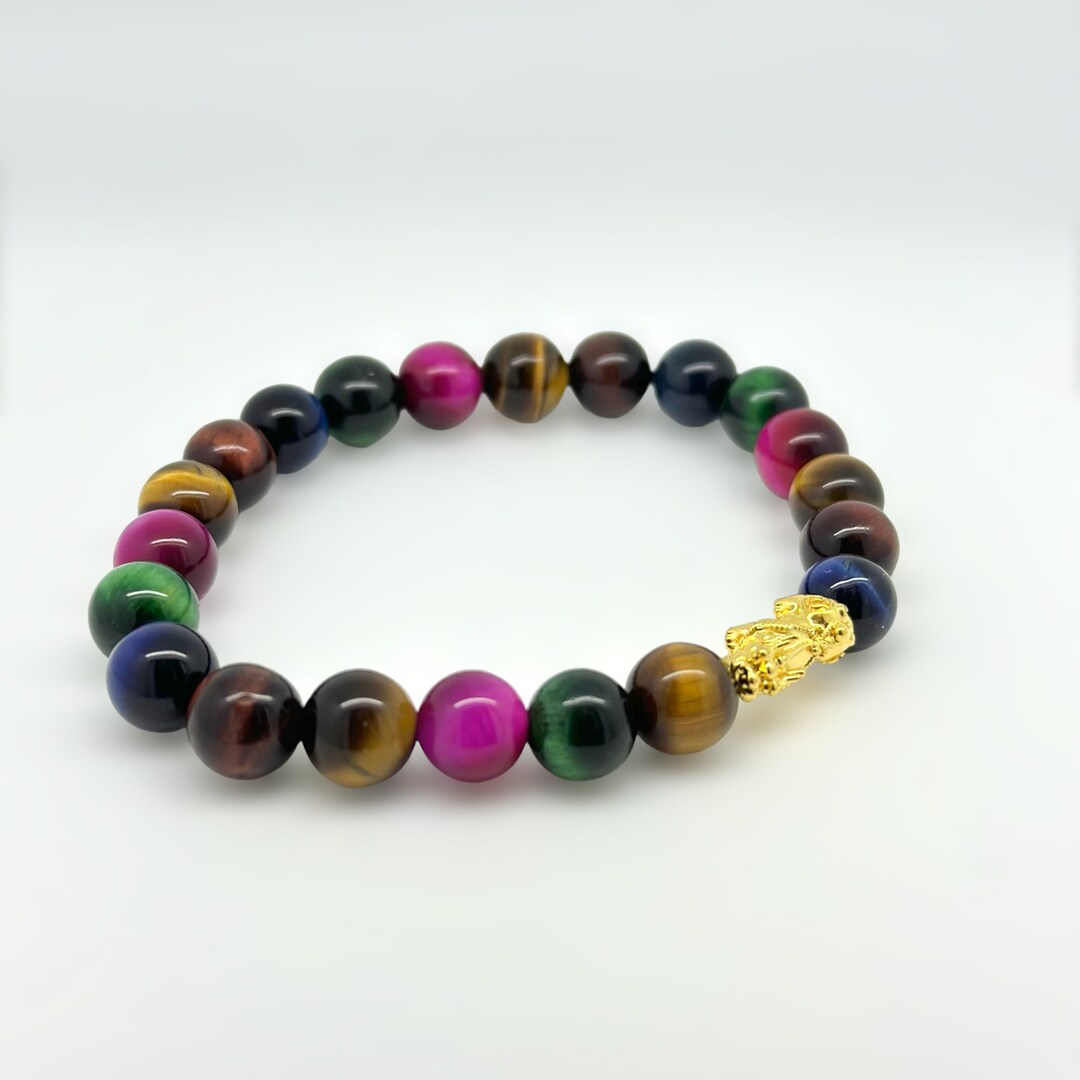 Lucky 18K Gold Mixed Tiger's Eye PIXIU Bracelet (PIYAO) - Etsy