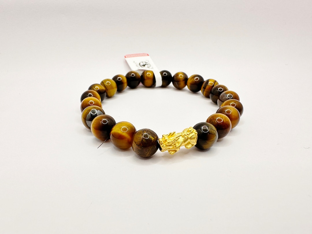 Lucky 18K Gold Tiger's Eye PIXIU Bracelet (PIYAO) - Etsy