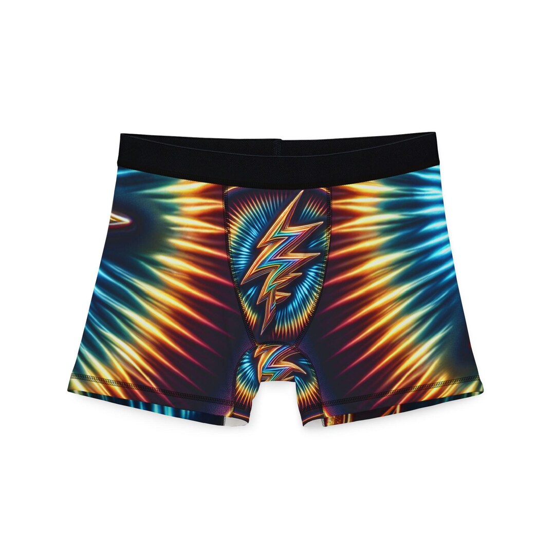 Grateful Dead Vibrant Lightning Bolt Boxers, Bold Colorful Underwear for Men, Fun Gift for ...