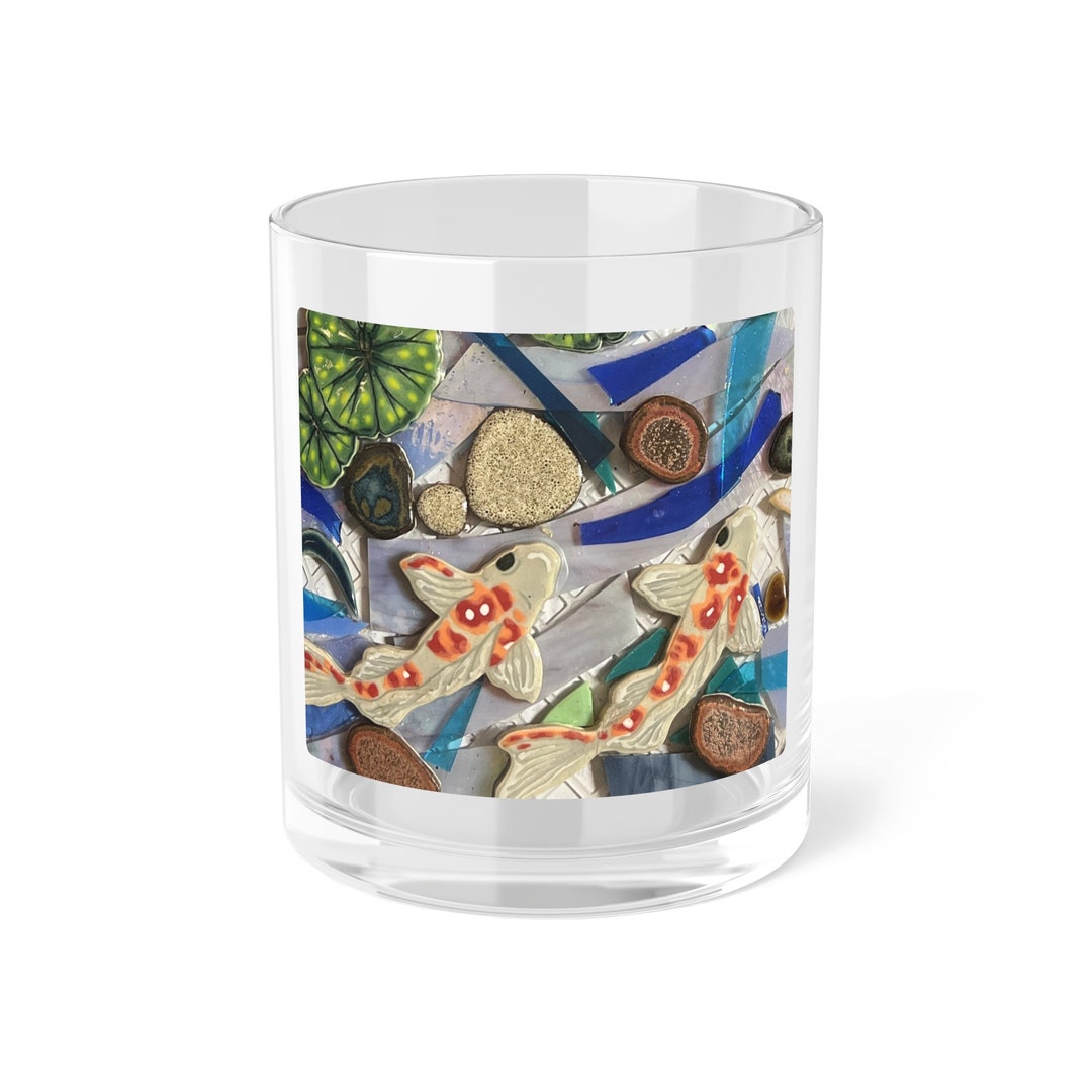 Koi Mosaic Bar Glass - Etsy