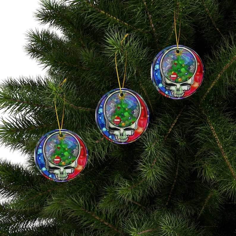Grateful Dead Christmas Steal Your Face Ceramic Ornaments 1pc, 3pcs ...