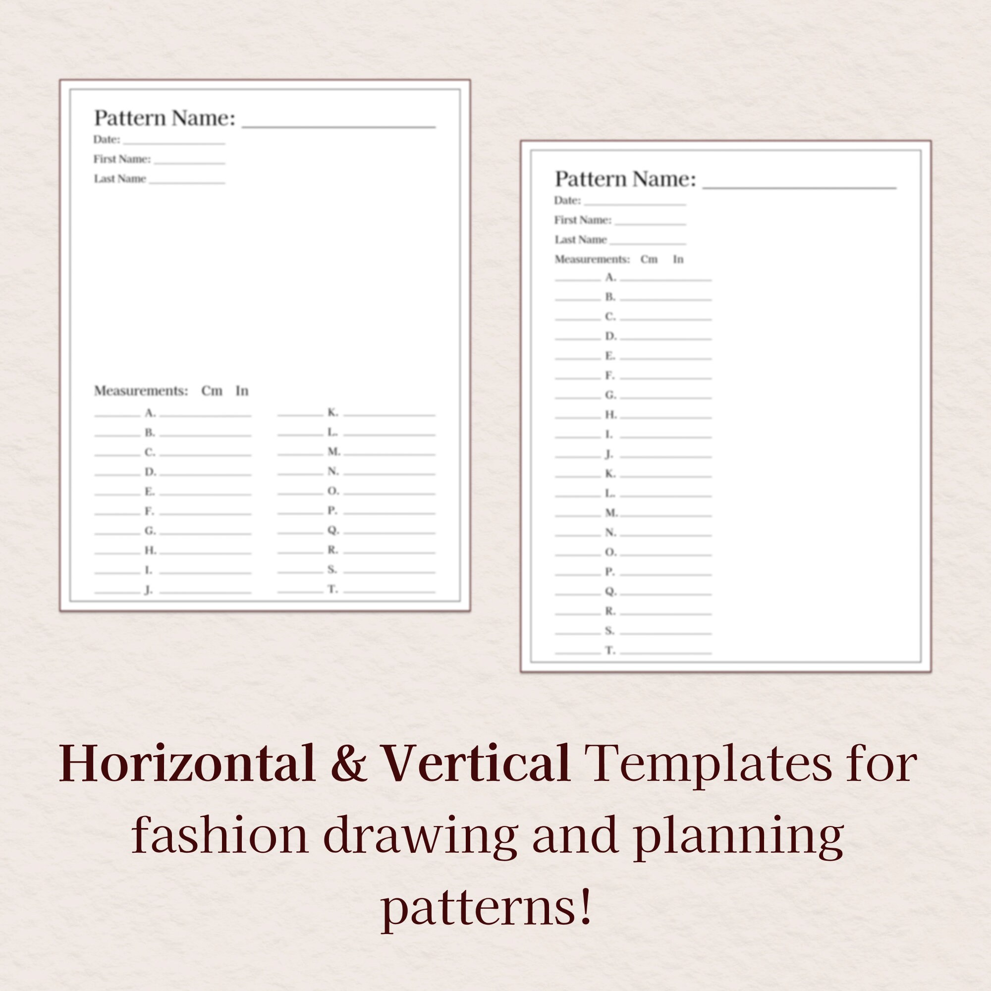 Detailed Body Measurement Template | Sewing Project Planner | Fashion ...