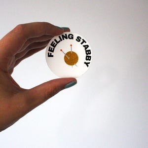 Feeling Stabby | 2 Inch Vinyl Sticker Knitting Crochet Homemade Craft ...