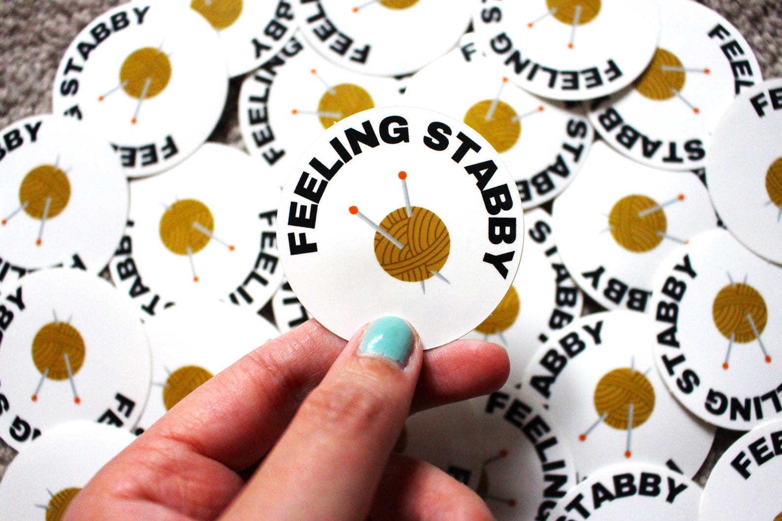 Feeling Stabby | 2 Inch Vinyl Sticker Knitting Crochet Homemade Craft ...