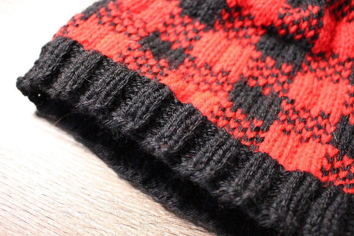 BUFFALO PLAID HAT | Easy Buffalo Plaid Hat Knitting Pattern Digital ...