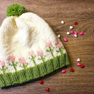 SPRING BLOSSOM HAT | Easy Tulip Flower Floral Edge Pom Pom Pattern ...