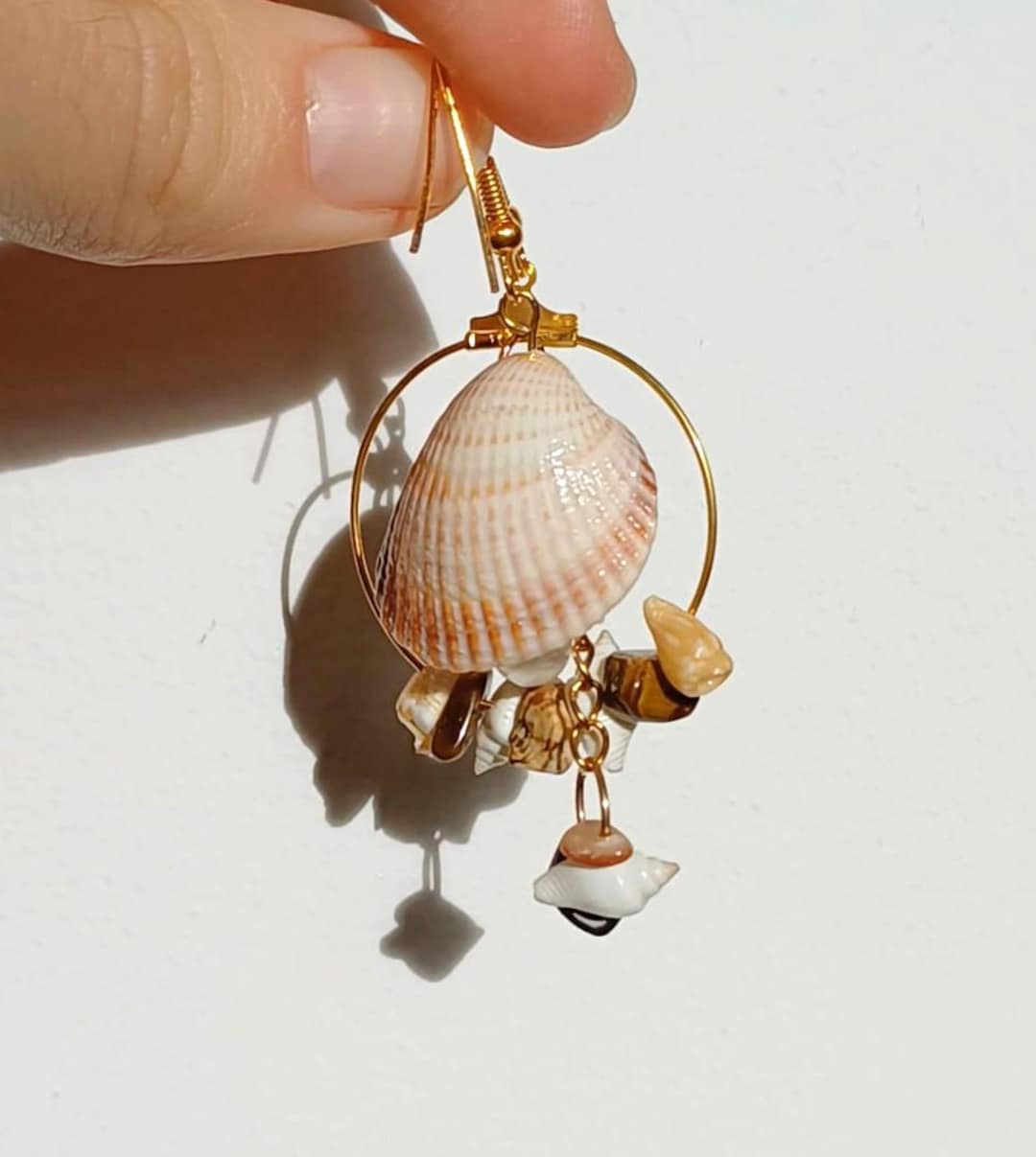 Irish Handmade Sea Shell and Seaglass Earrings, Silver/gold. Unique ...