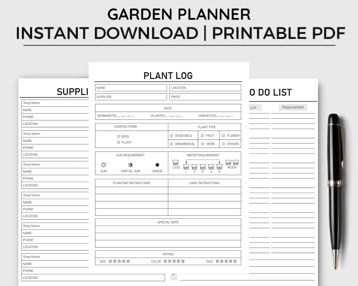 Garden Planner Printable, Gardening Log, Garden Journal, Gardening ...