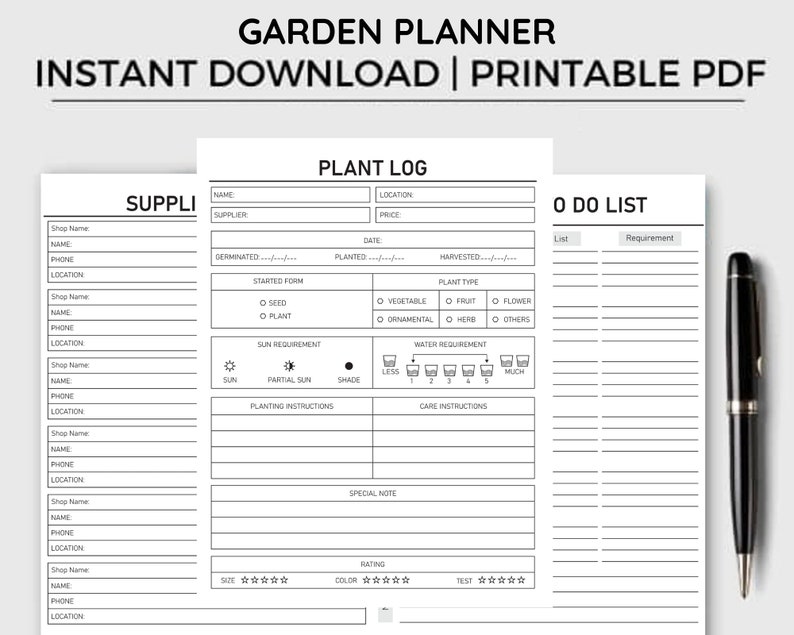 Garden Planner Printable, Gardening Log, Garden Journal, Gardening ...