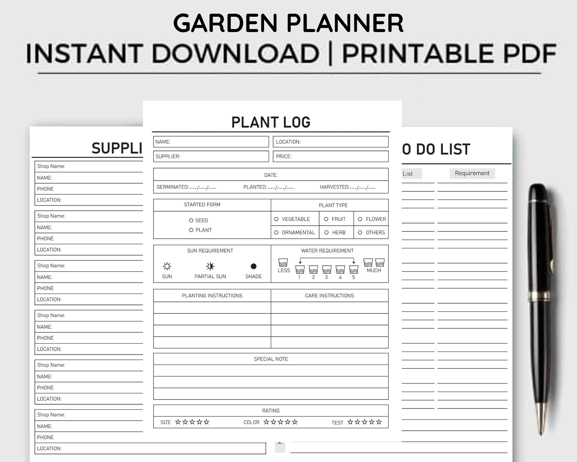 Garden Planner Printable, Gardening Log, Garden Journal, Gardening ...
