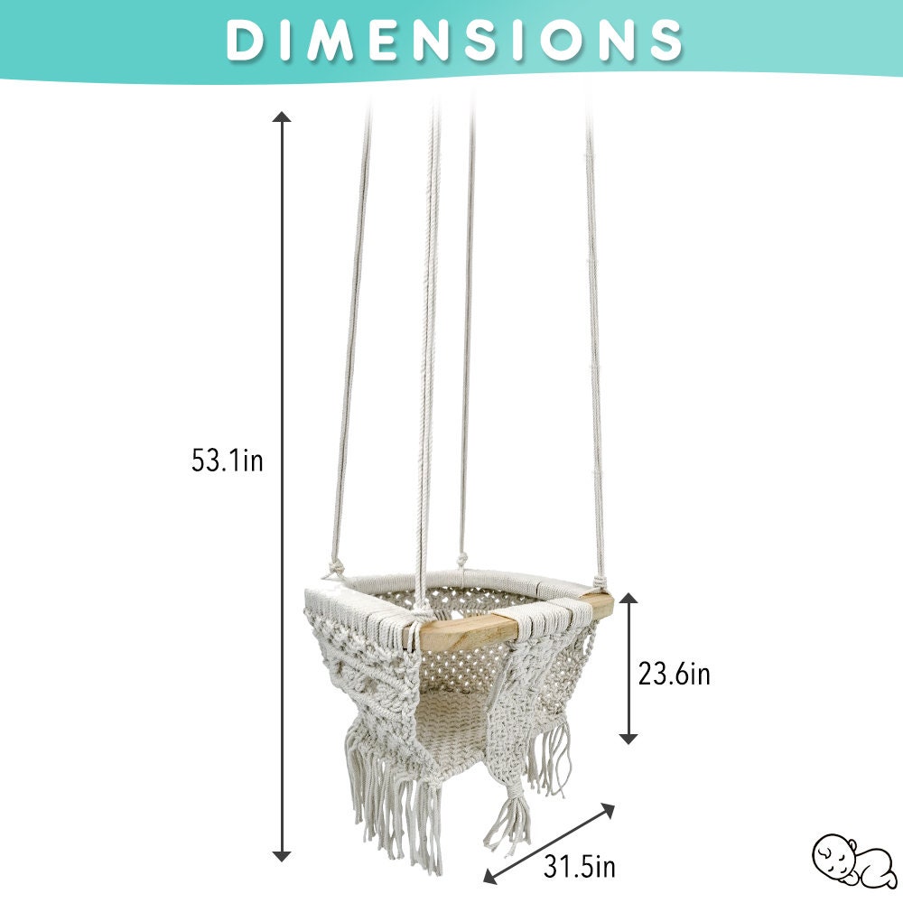 Baby Hammock Swing Chair Macrame, Swinging Hammock Chair for Baby ...