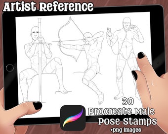 65 Procreate Dynamic Scene Pose Stamps Anatomy Various Poses Reference .png Images - Etsy