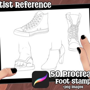 50 Procreate and .png Foot and Shoe Stamps for Artist Reference Drawing ...