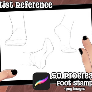50 Procreate and .png Foot and Shoe Stamps for Artist Reference Drawing ...