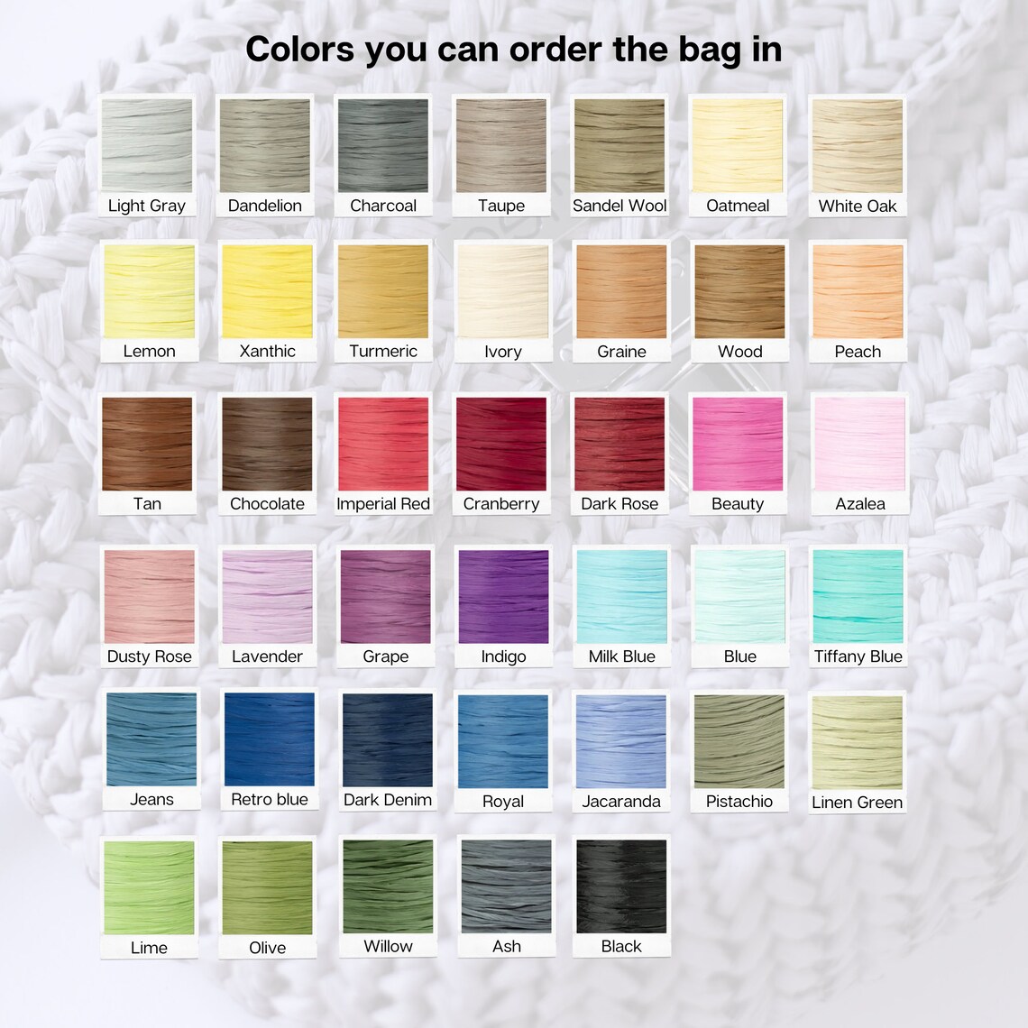 Straw Basket Bag, Crochet Raffia Handbag, Crossbody Handmade Bag ...