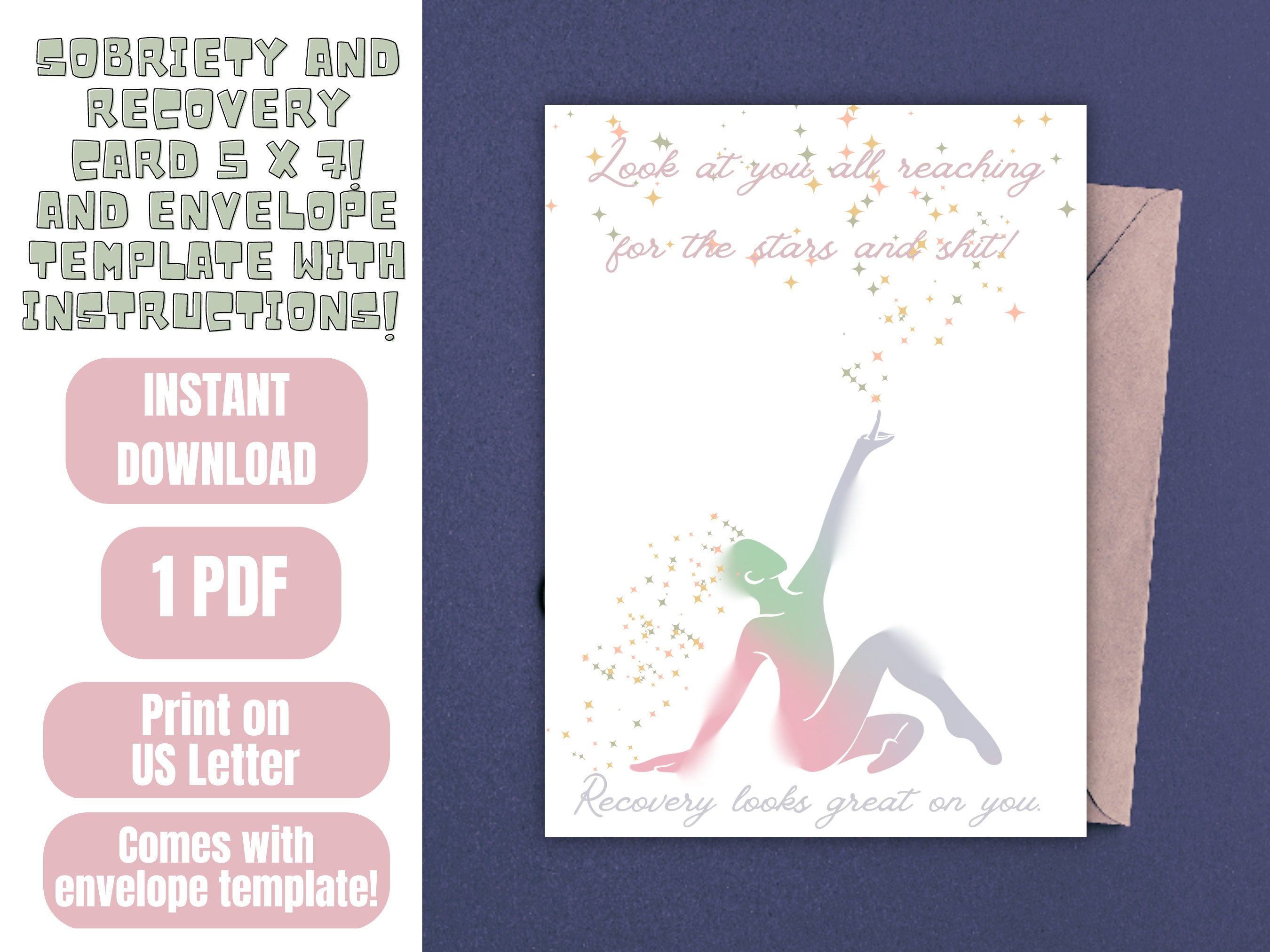 Printable Recovery & Sobriety Card 5x7 | Sobriety Gift | Card for ...