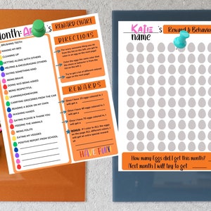 Printable April Reward Chart for Kids | Daily Chore Chart | Behavior ...