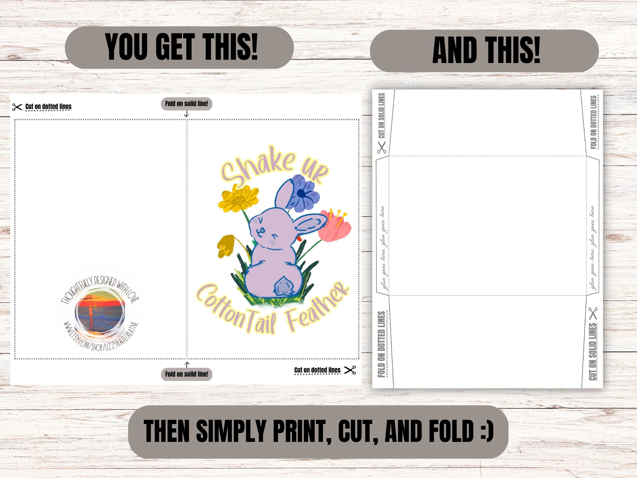 Funny & Cute Printable Easter Card + Envelope Template | Cute Easter ...