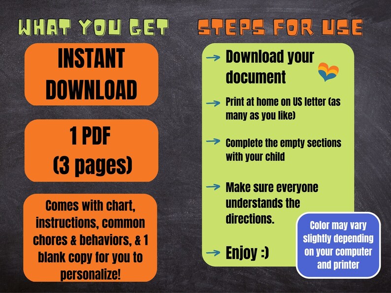 Printable Flower Reward Chart for Kids Daily Chore Chart Behavior ...