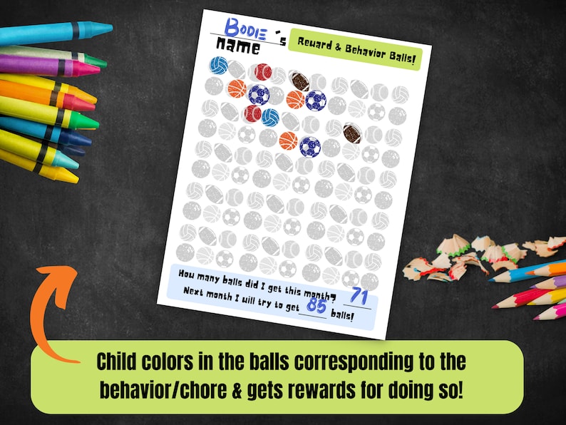 Printable Chore Chart for Kids, Sports Theme Checklist for Kids | Daily ...