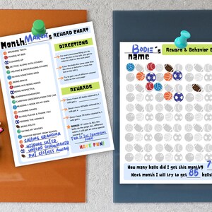 Printable Chore Chart for Kids, Sports Theme Checklist for Kids | Daily ...