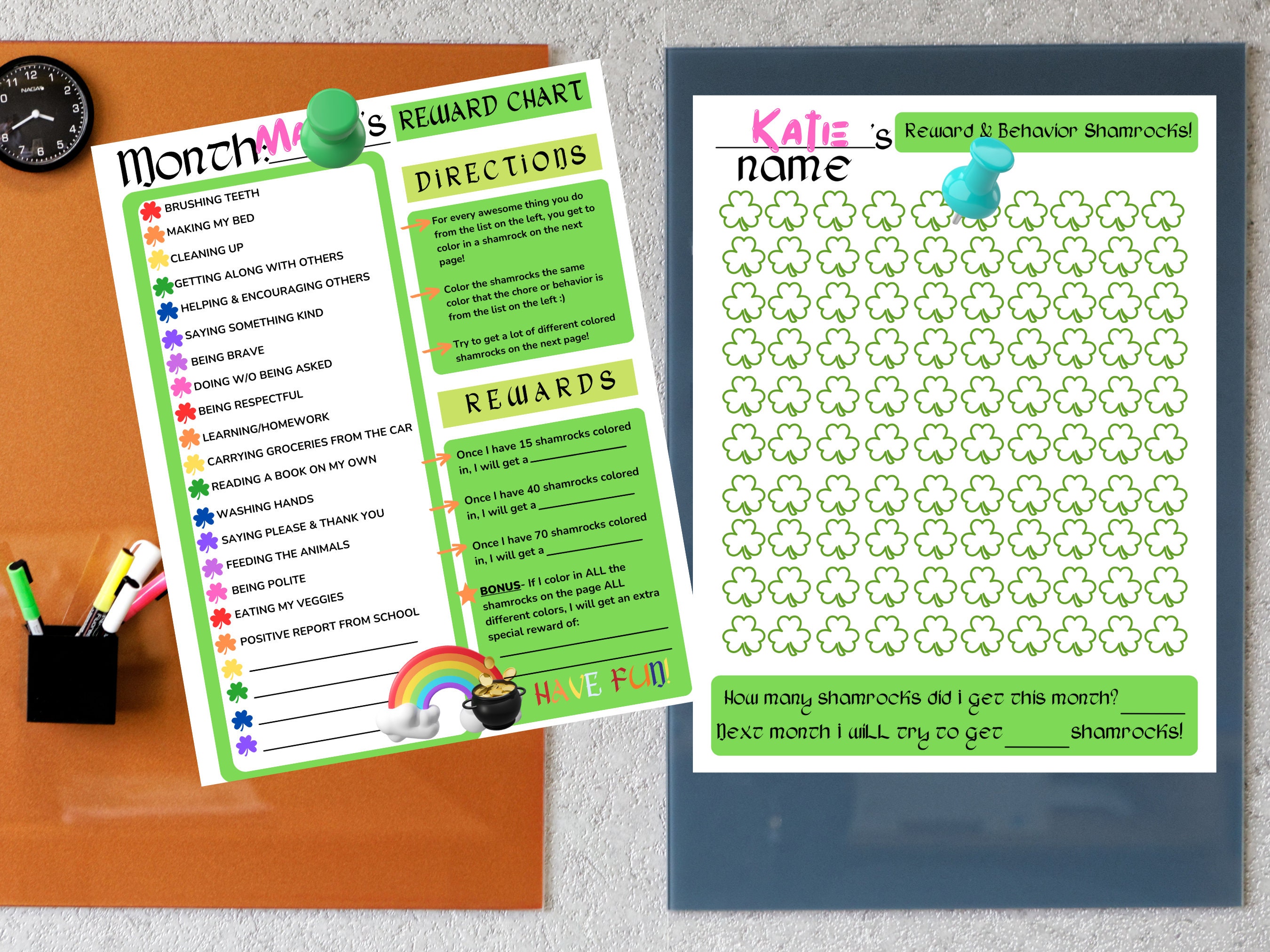 Printable Kids Reward, Behavior, and Chore Chart! Positive Behavior ...