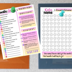 Printable Flower Reward Chart for Kids | Daily Chore Chart | Behavior ...