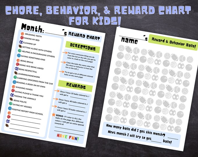 Editable Behavior Chart, Kids Weekly Routine Printable, Sunday & Monday ...