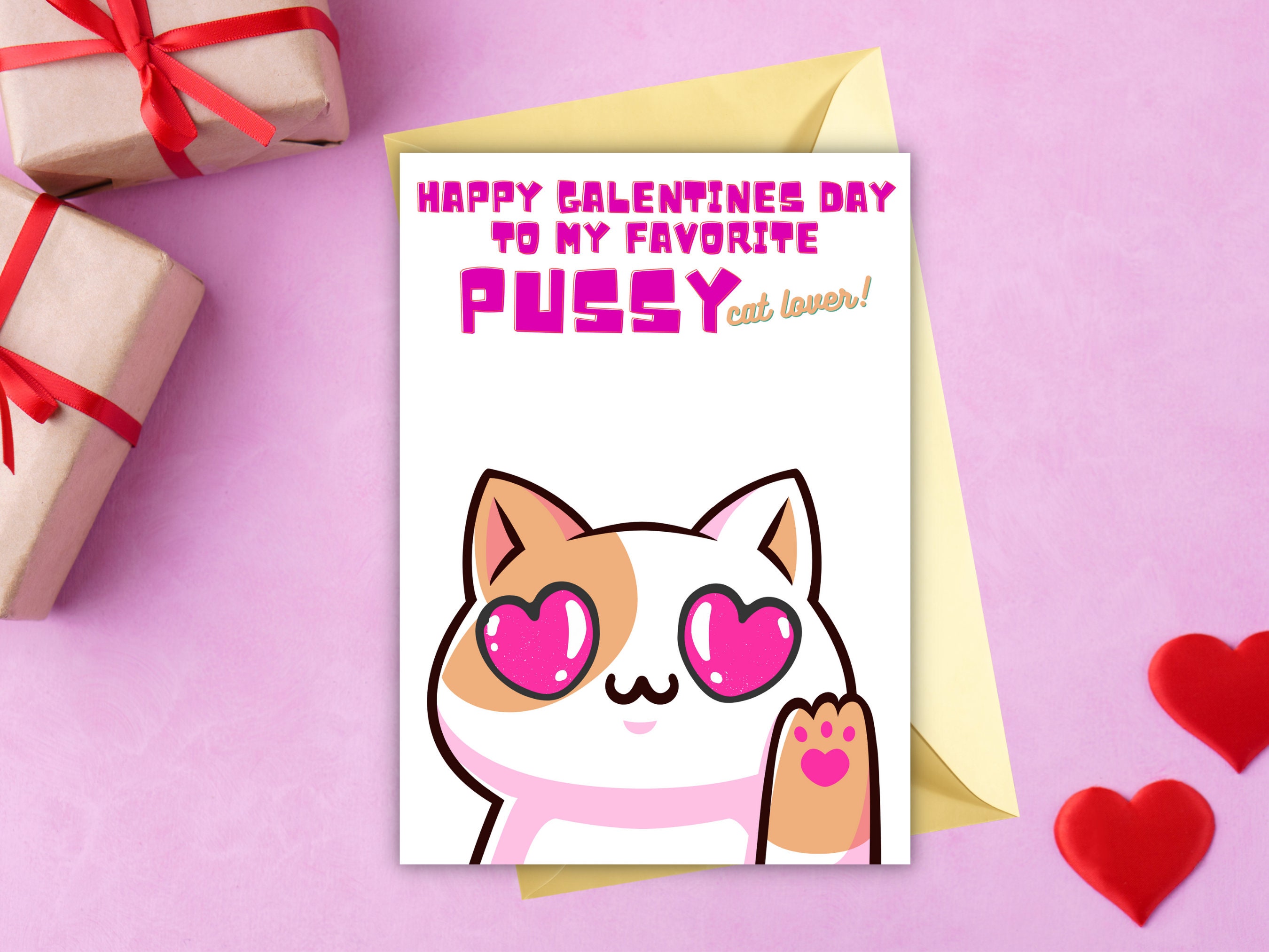 Galentines Day Card Printable W/envelope Template | Valentines Day Card ...