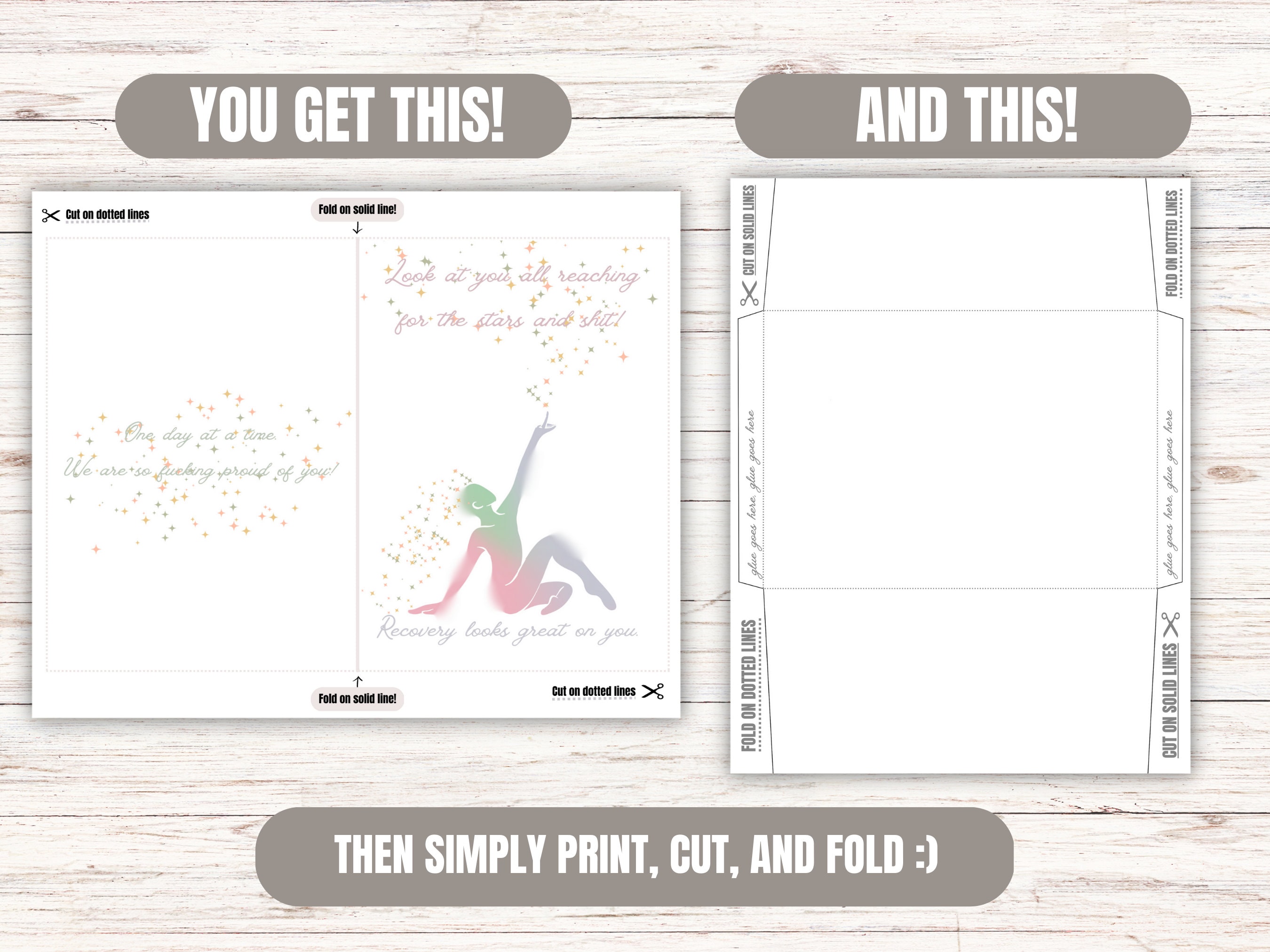 Printable Recovery & Sobriety Card 5x7 Sobriety Gift Card for ...