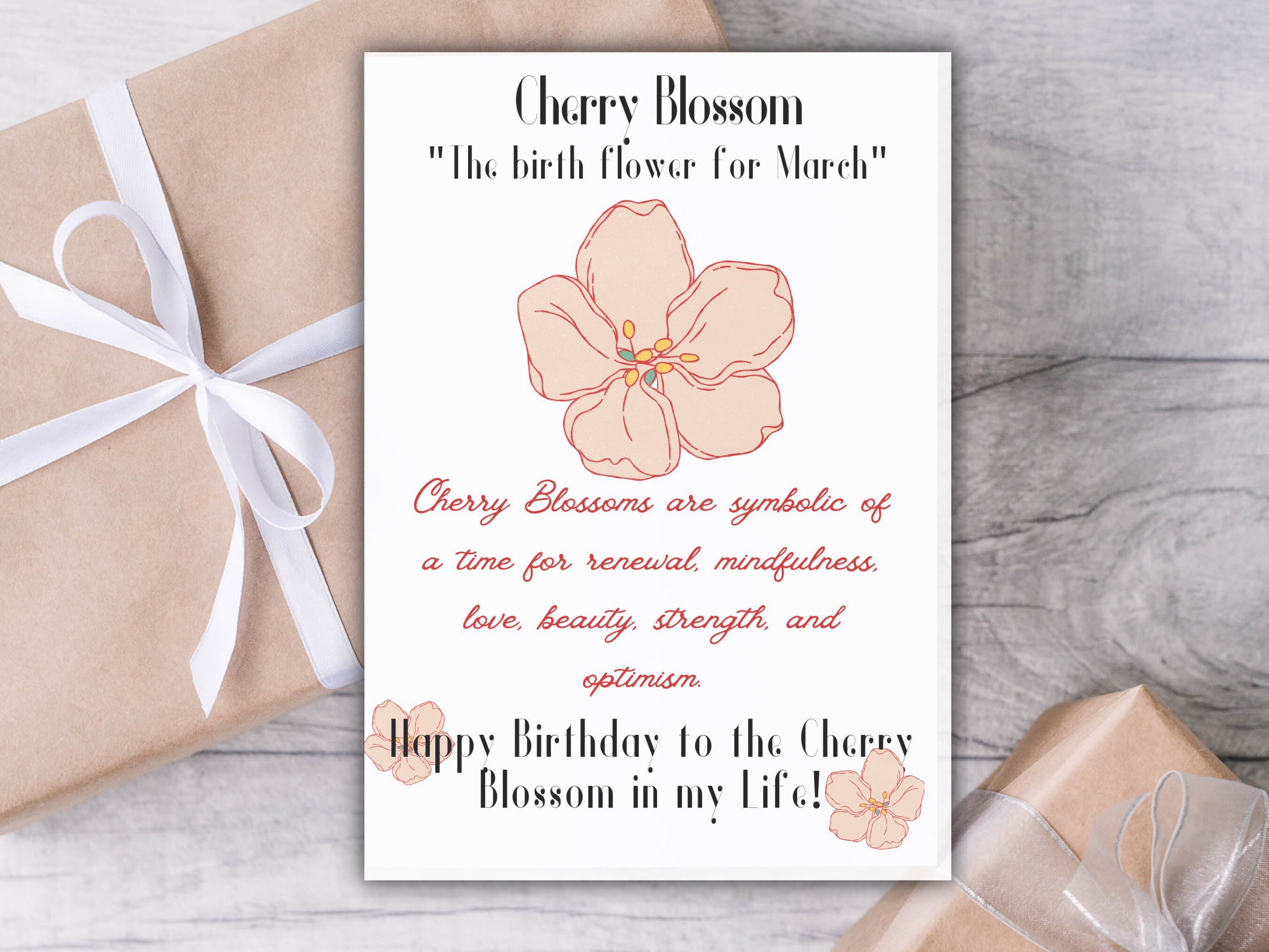 Printable March Birthday Card for the Flower Lover in Your Life ...