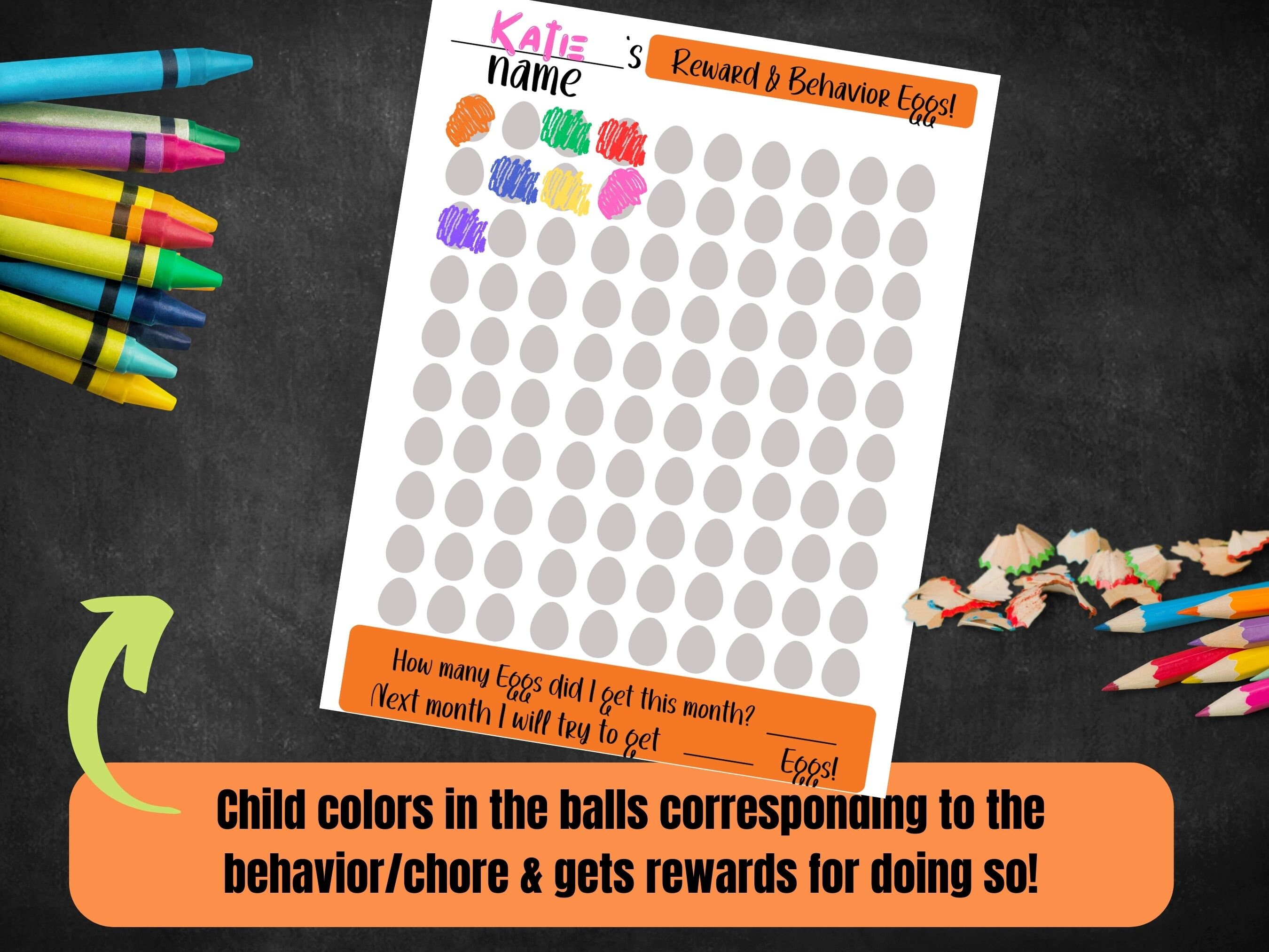 Printable April Reward Chart for Kids | Daily Chore Chart | Behavior ...