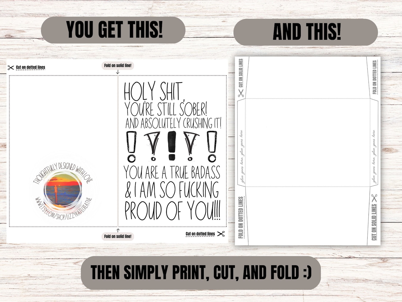 Printable Recovery & Sobriety Card 5x7 | Sobriety Gift | Card for ...