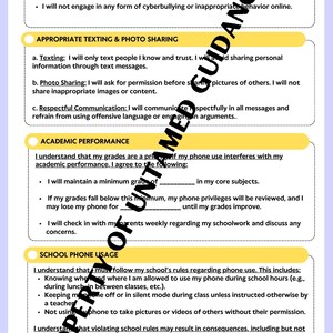 Printable Cellphone Contract for Kids and New Phone Users! Smartphone ...