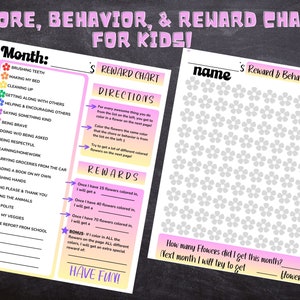 Printable Flower Reward Chart for Kids | Daily Chore Chart | Behavior ...