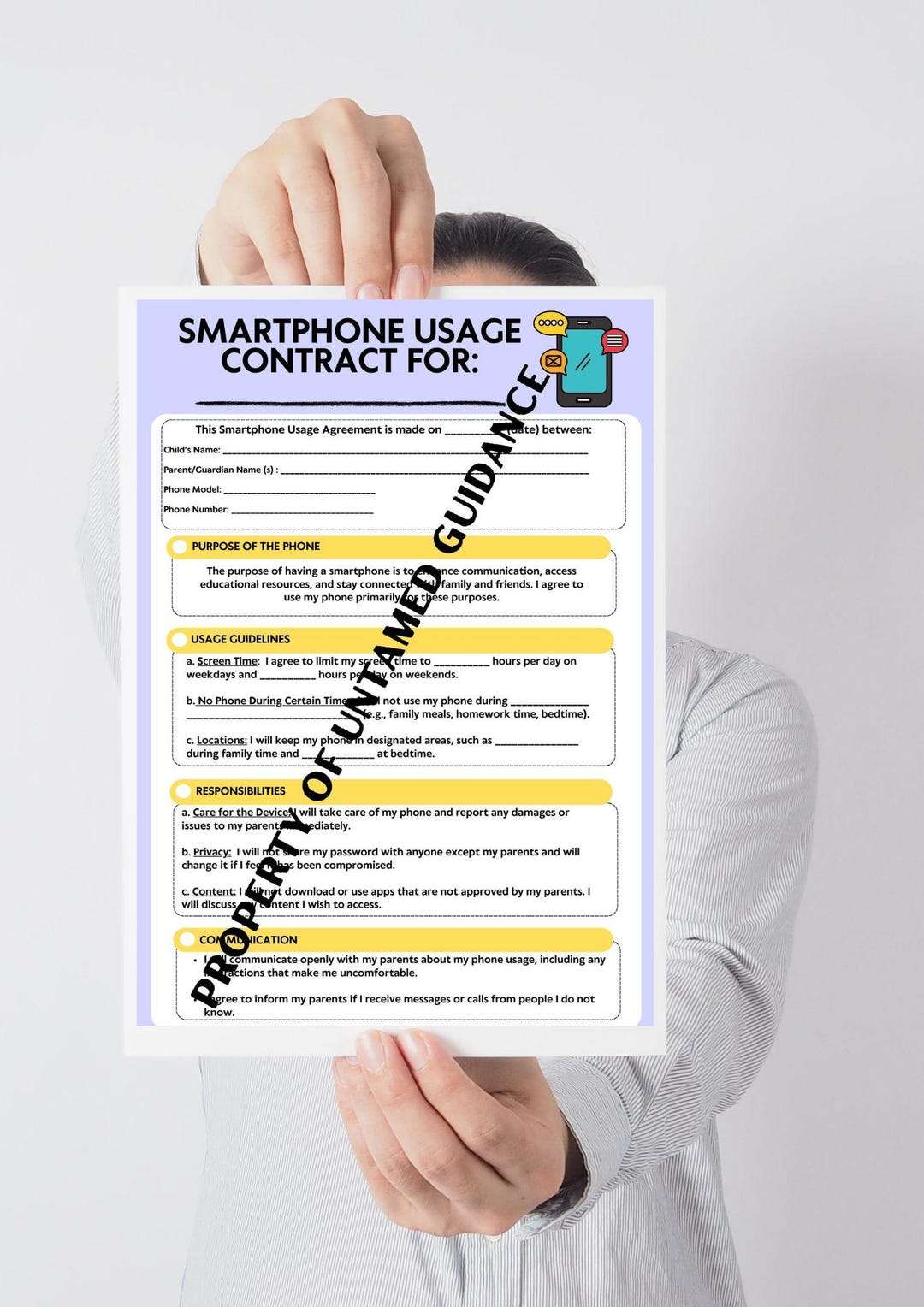 Printable Cellphone Contract for Kids and New Phone Users! Smartphone ...