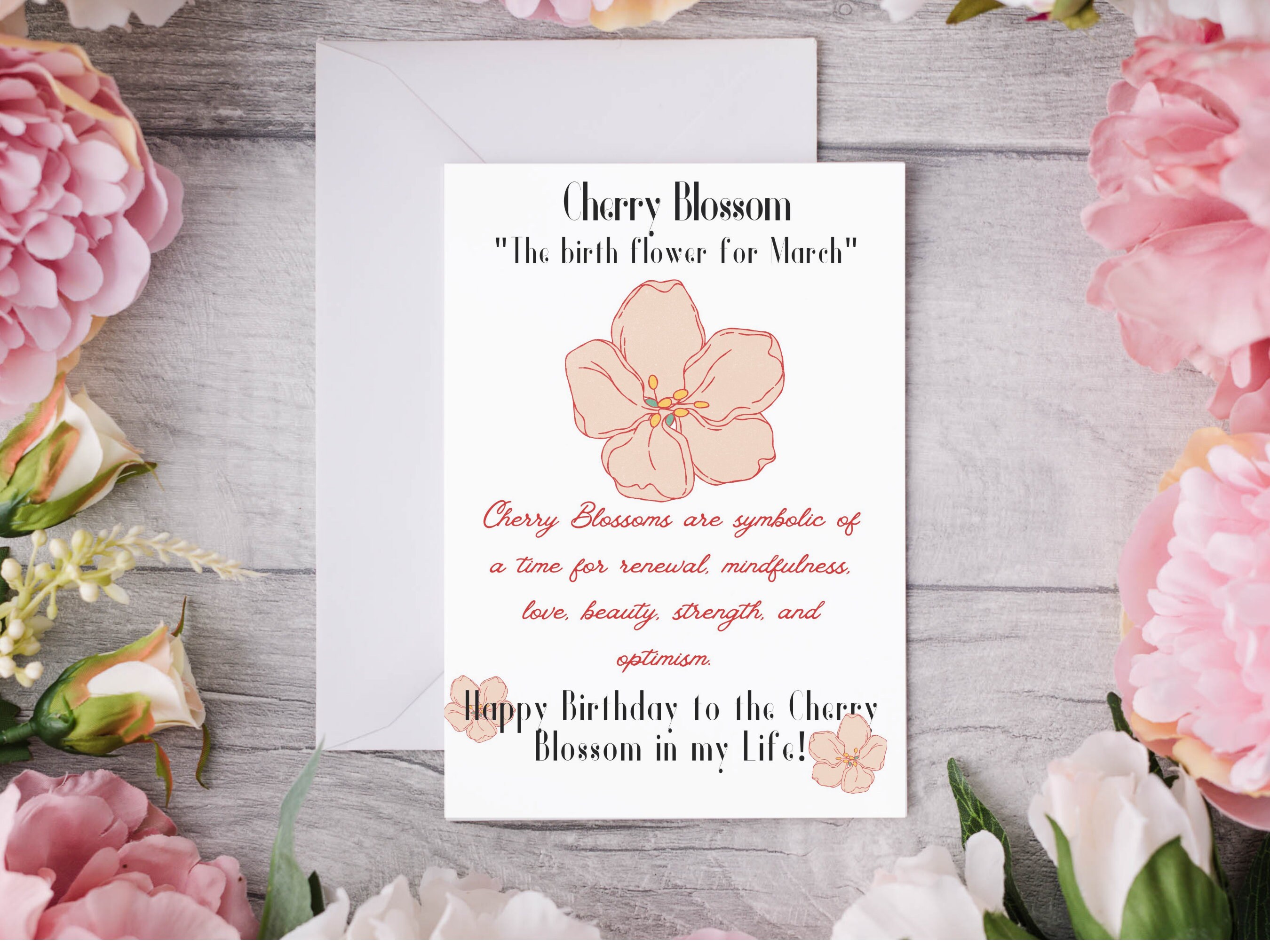 Printable March Birthday Card for the Flower Lover in Your Life ...