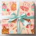 Candy Hearts Pink Gingerbread House Wrapping Paper Roll and Sheets ...