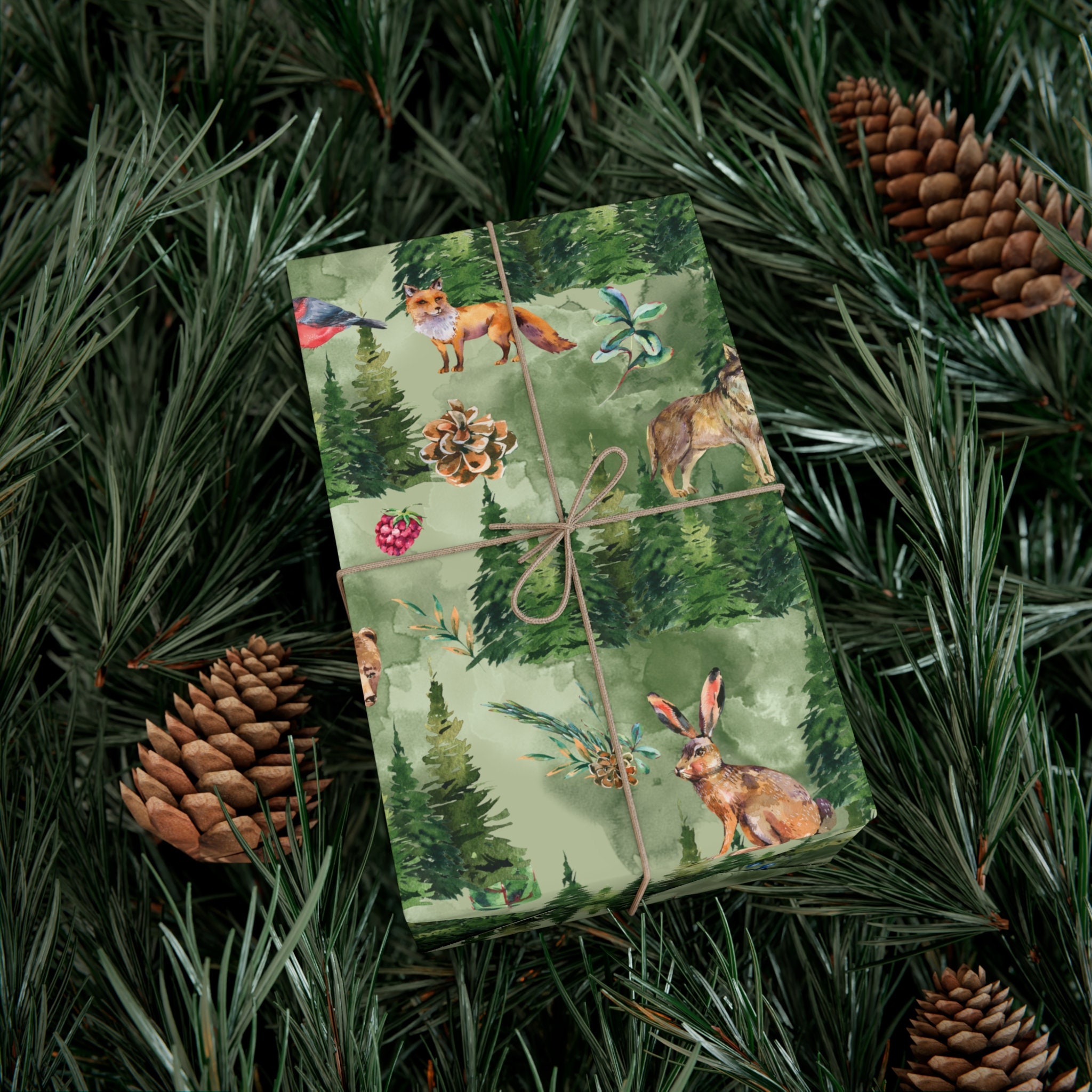 Forest Wrapping Paper Roll and Sheets, Dark Cottagecore Gift, Botanical ...