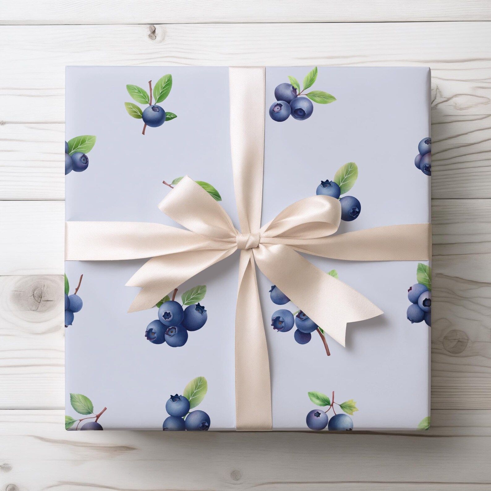 Blueberry Gift Wrap Sheets, Blueberries Paper, Botanical Fruit Design ...