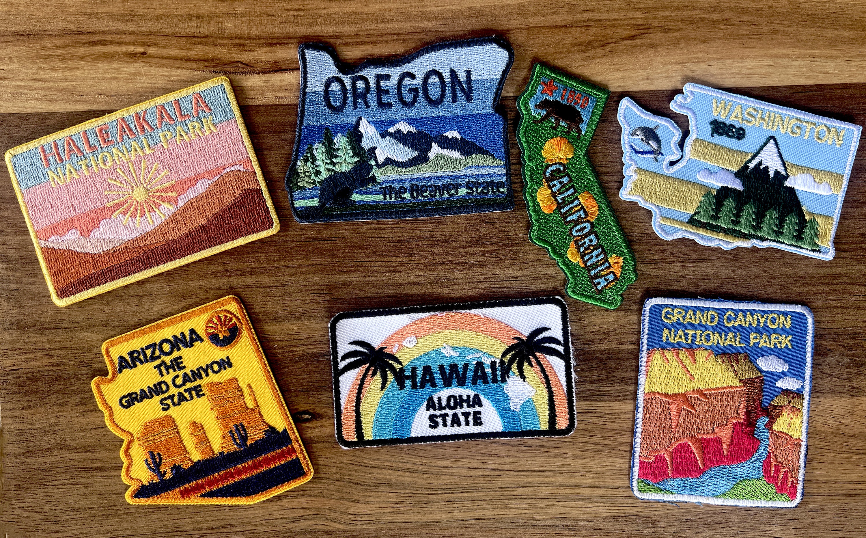 Oregon Full Embroidered Iron on Patch, Hat Sew on Applique, USA States ...