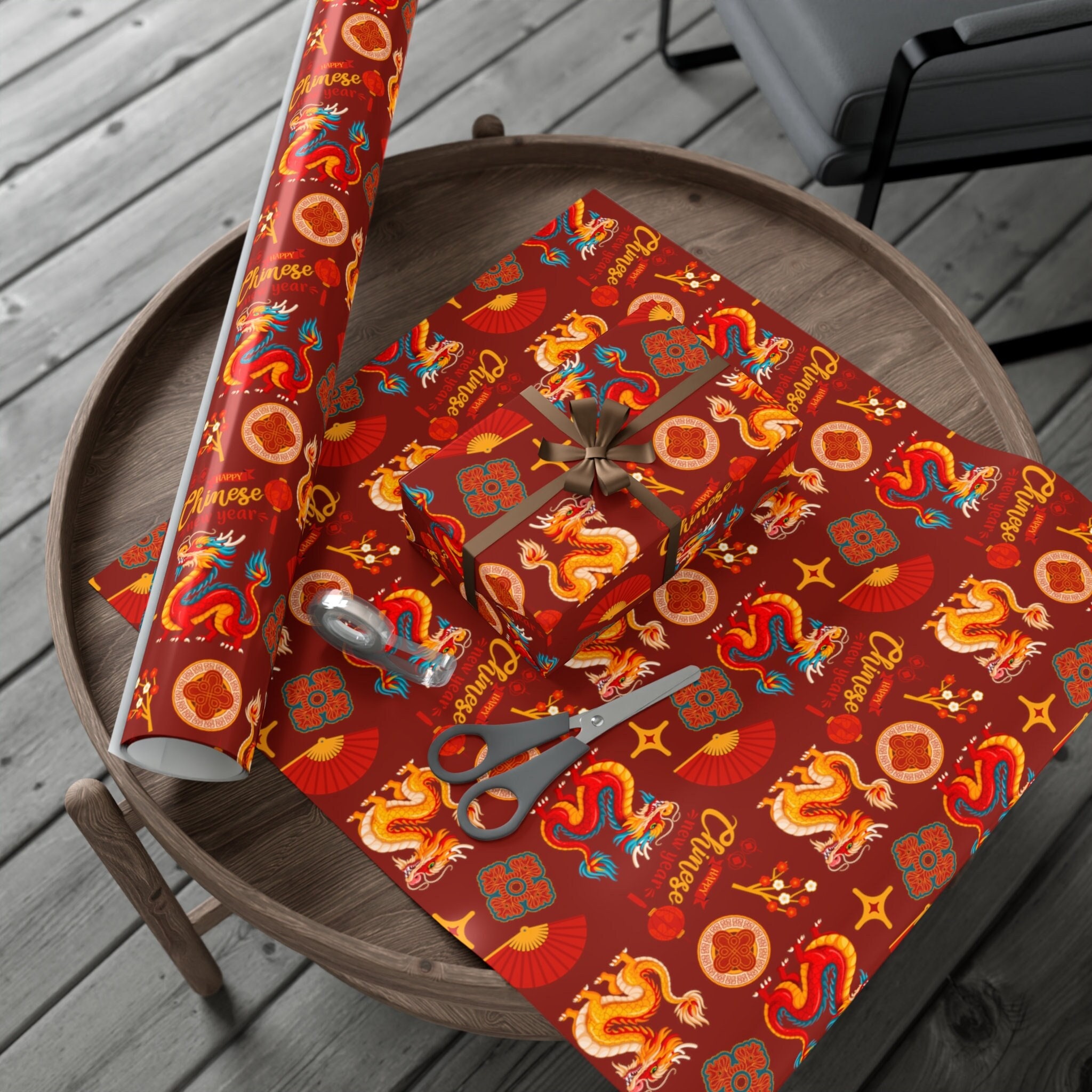 Lunar New Year Wrapping Paper Roll and Sheets, Year of the Dragon ...