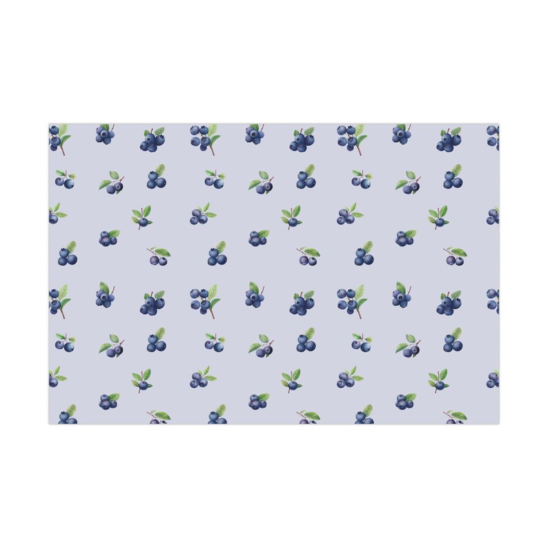 Blueberry Gift Wrap Sheets, Blueberries Paper, Botanical Fruit Design ...