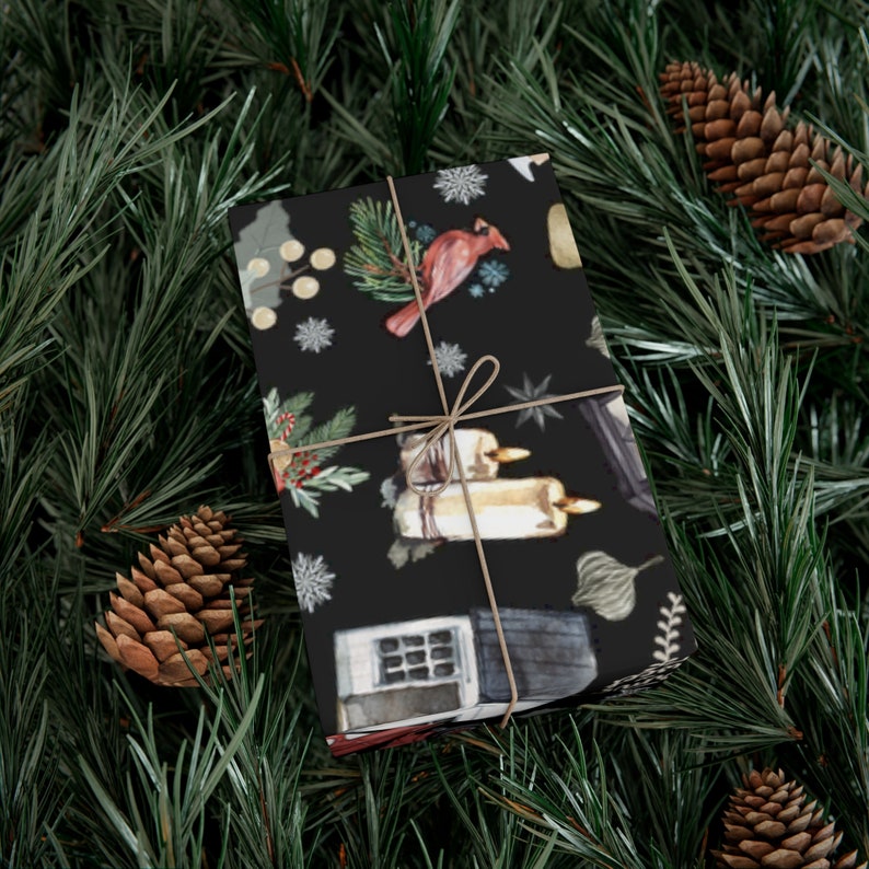 Farmhouse Christmas Wrapping Paper Roll, Country Holiday Gift Wrap ...