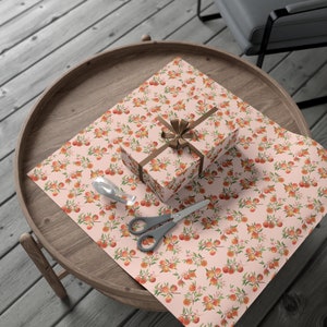 Peach Fruit Watercolor Wrapping Paper Roll and Sheets, Georgia Peach ...