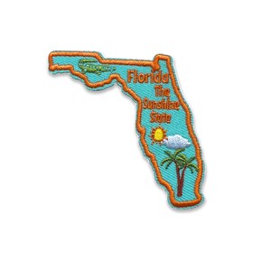 Florida Embroidered Iron on Patch, the Sunshine State Souvenir, Travel ...