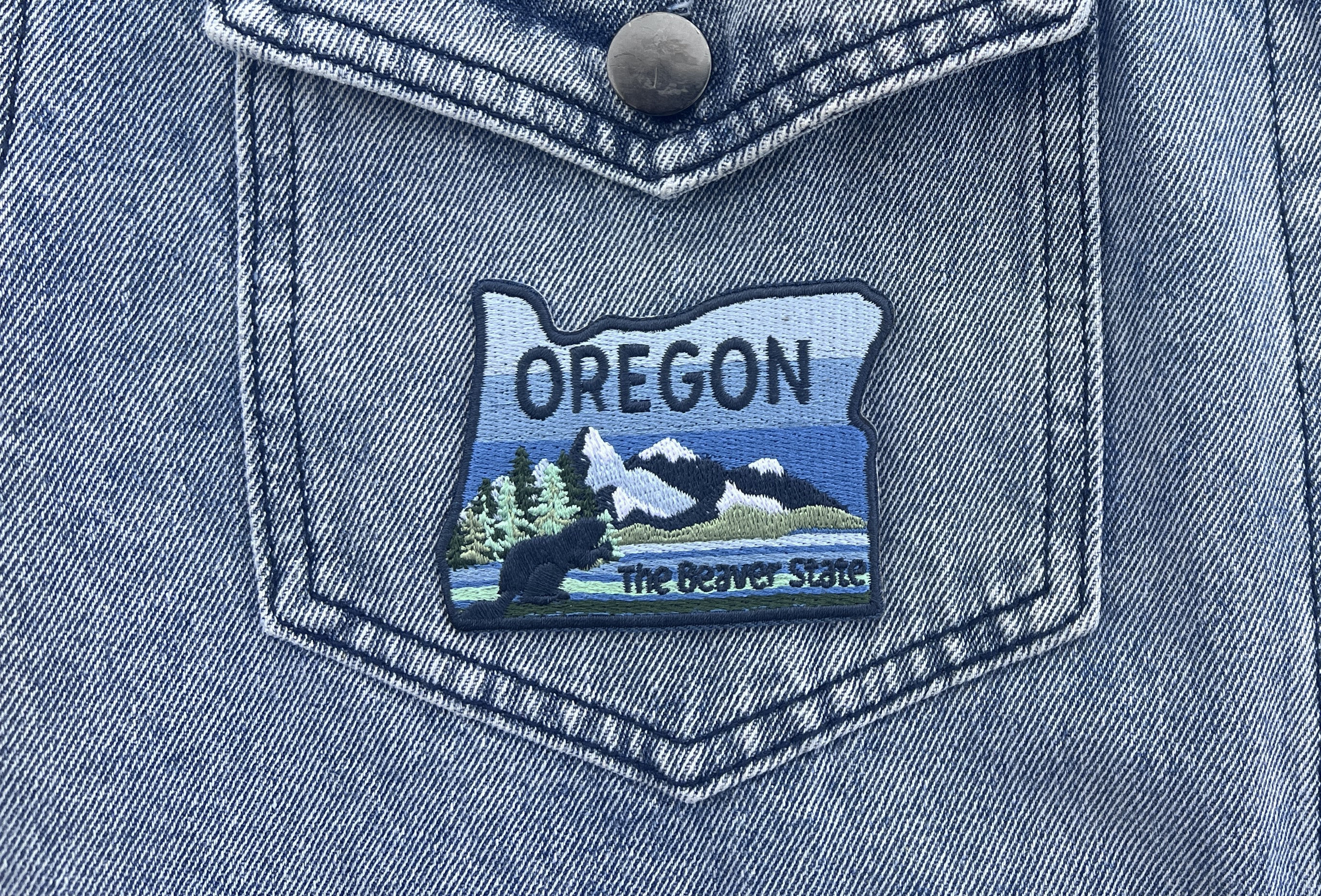 Oregon Full Embroidered Iron on Patch, Hat Sew on Applique, USA States ...